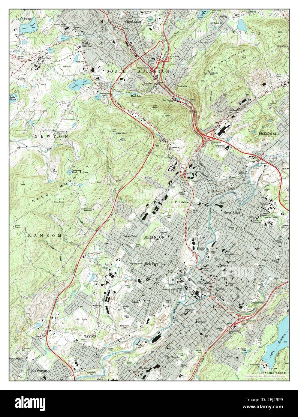 Scranton, Pennsylvania, map 1994, 1:24000, United States of America by ...