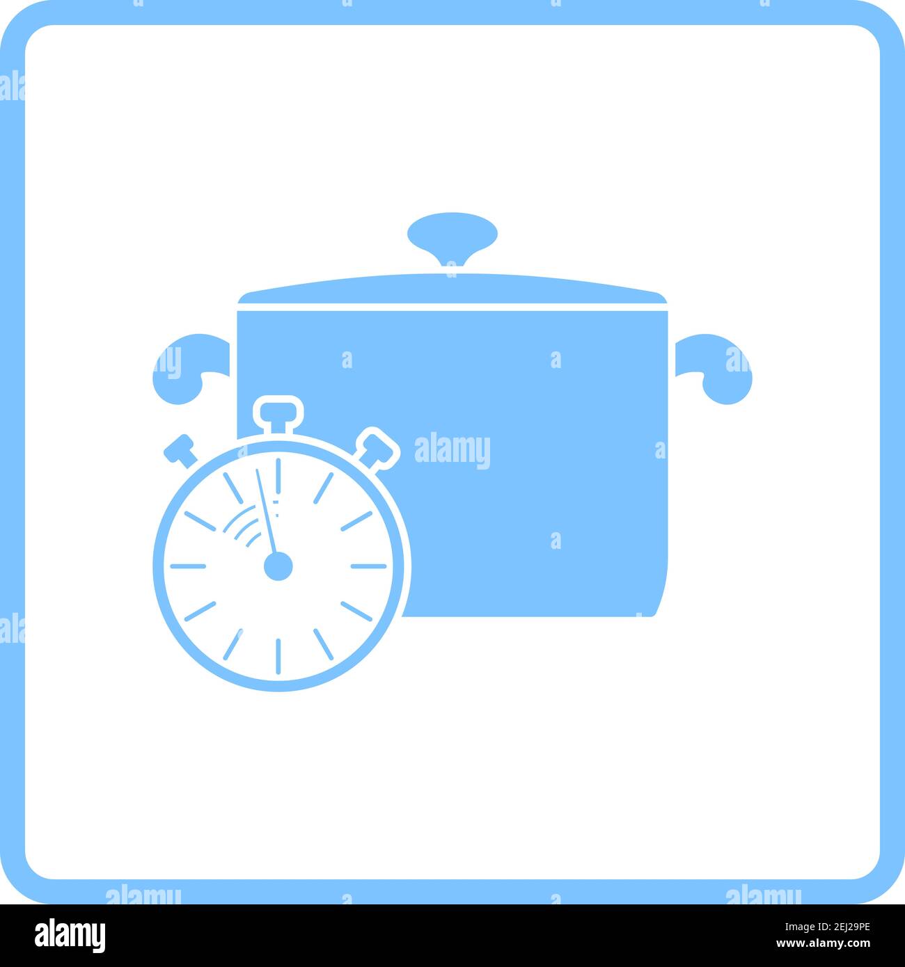Pan With Stopwatch Icon. Blue Frame Design. Vector Illustration Stock ...