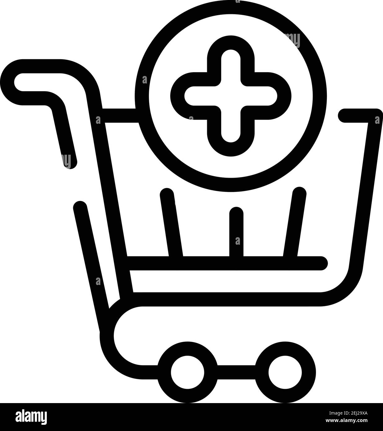 Add shopping cart icon. Outline add shopping cart vector icon for web ...