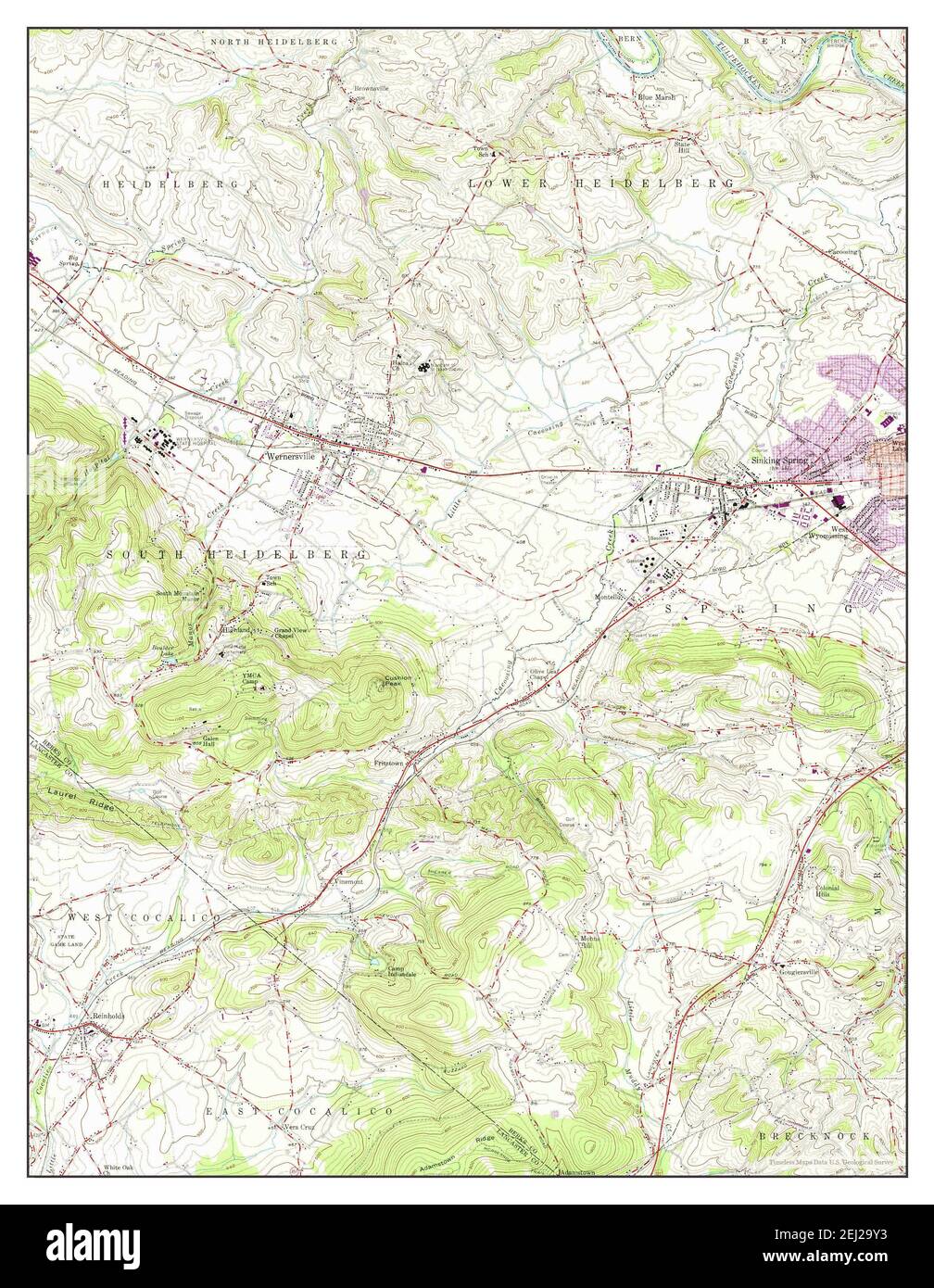 Map of sinking spring hi-res stock photography and images - Alamy