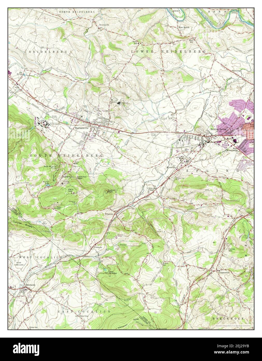 Map of sinking spring hi-res stock photography and images - Alamy