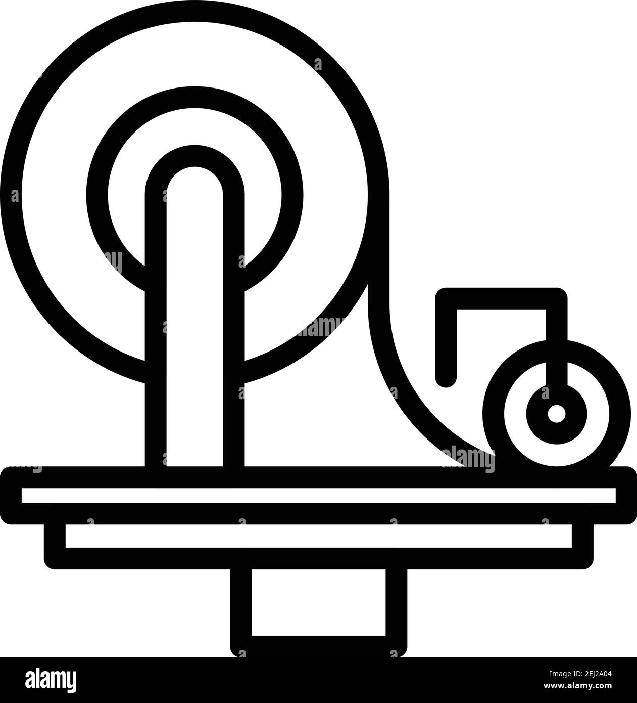 Paper production machine icon. Outline paper production machine vector ...