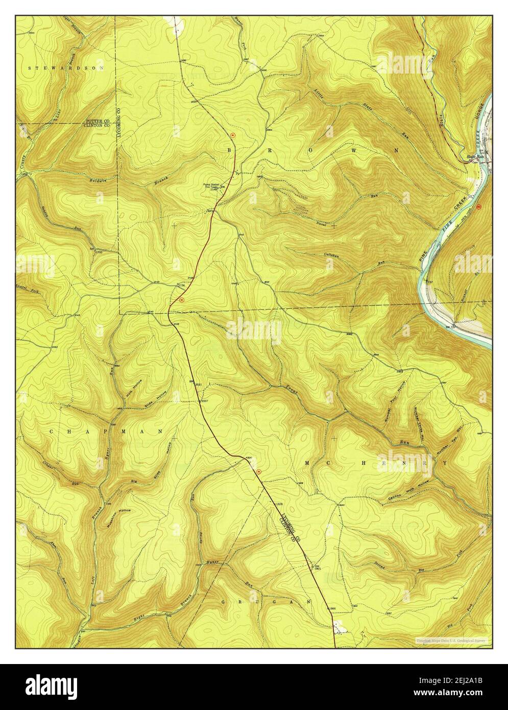Slate Run, Pennsylvania, map 1948, 1:24000, United States of America by ...