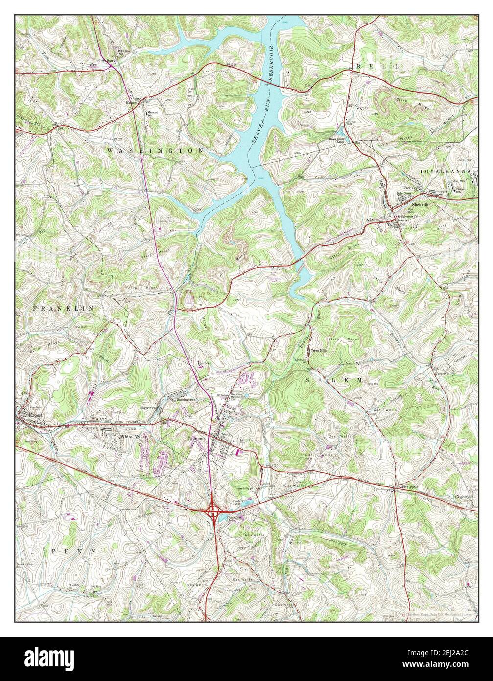 Slickville, Pennsylvania, map 1954, 1:24000, United States of America ...