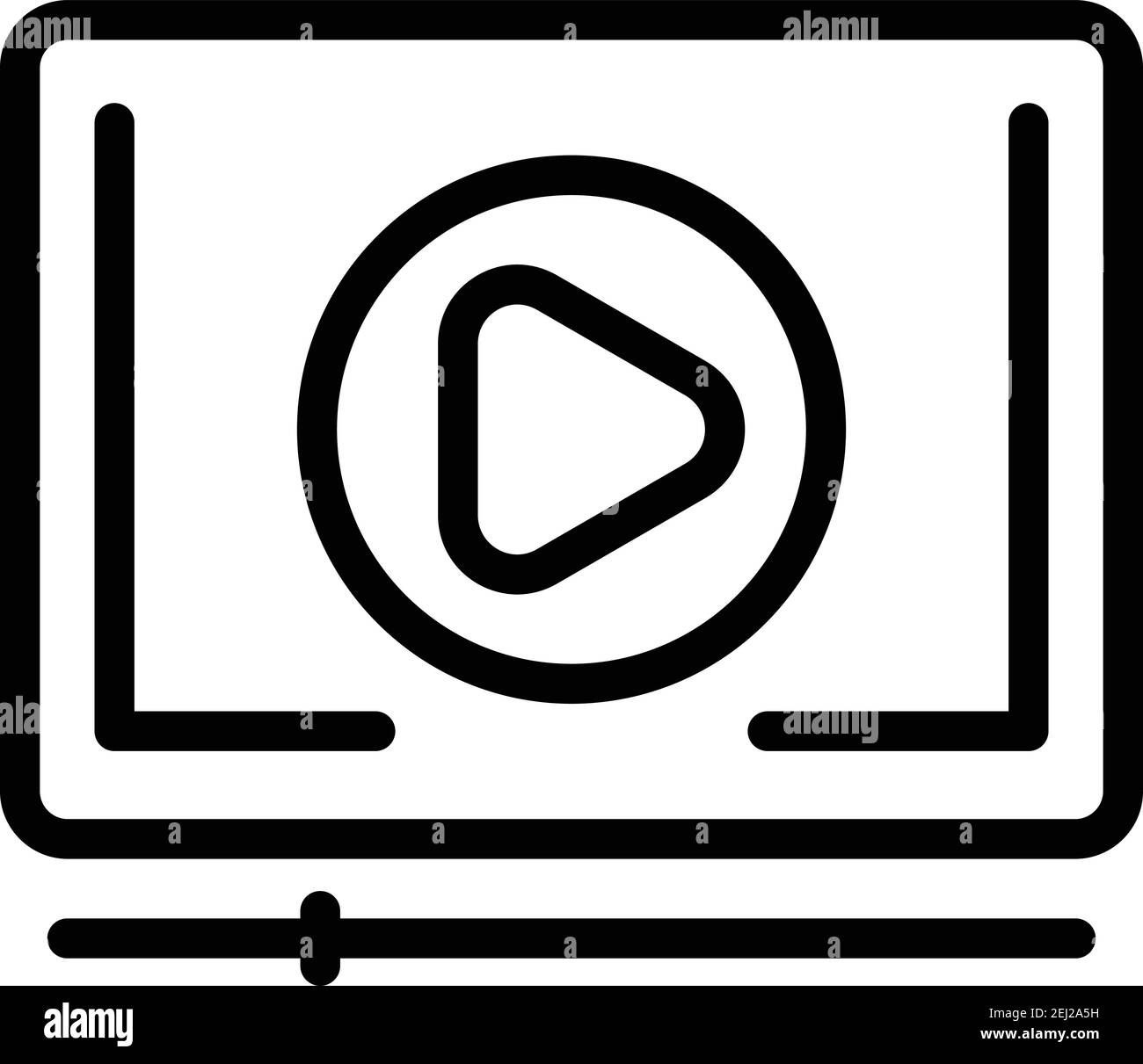 Video play icon. Outline video play vector icon for web design isolated ...