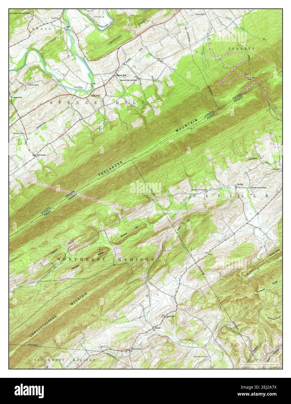 Spruce Hill, Pennsylvania, map 1952, 1:24000, United States of America ...