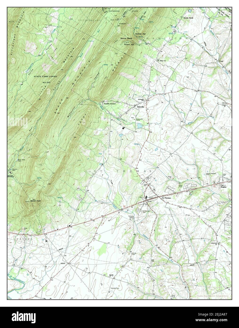 St Thomas, Pennsylvania, map 1990, 1:24000, United States of America by ...
