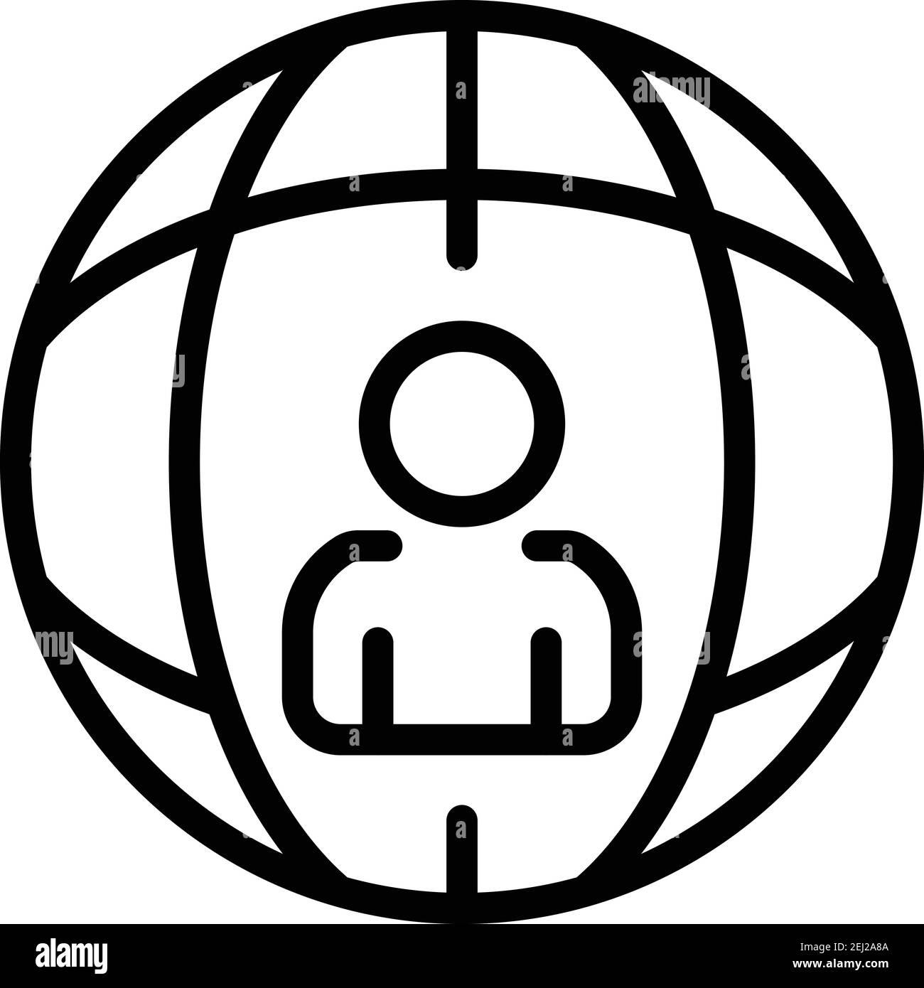 Global social project icon. Outline global social project vector icon ...