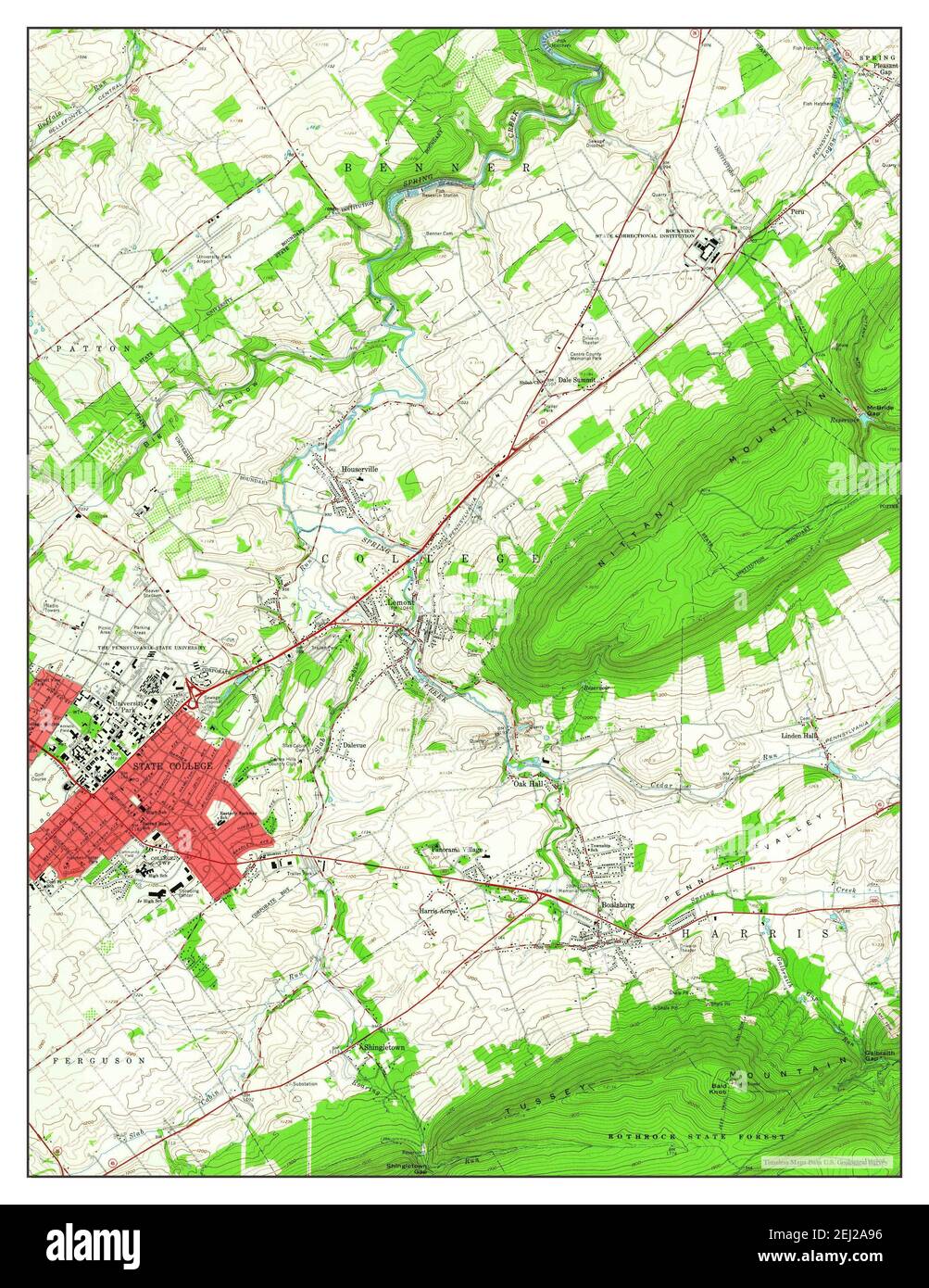 State College, Pennsylvania, map 1962, 1:24000, United States of ...