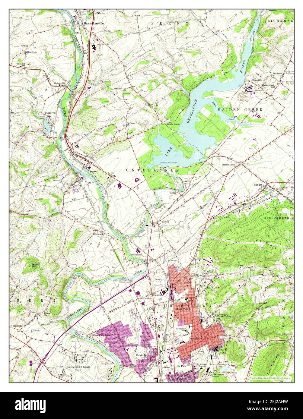 Temple, Pennsylvania, map 1956, 1:24000, United States of America by ...
