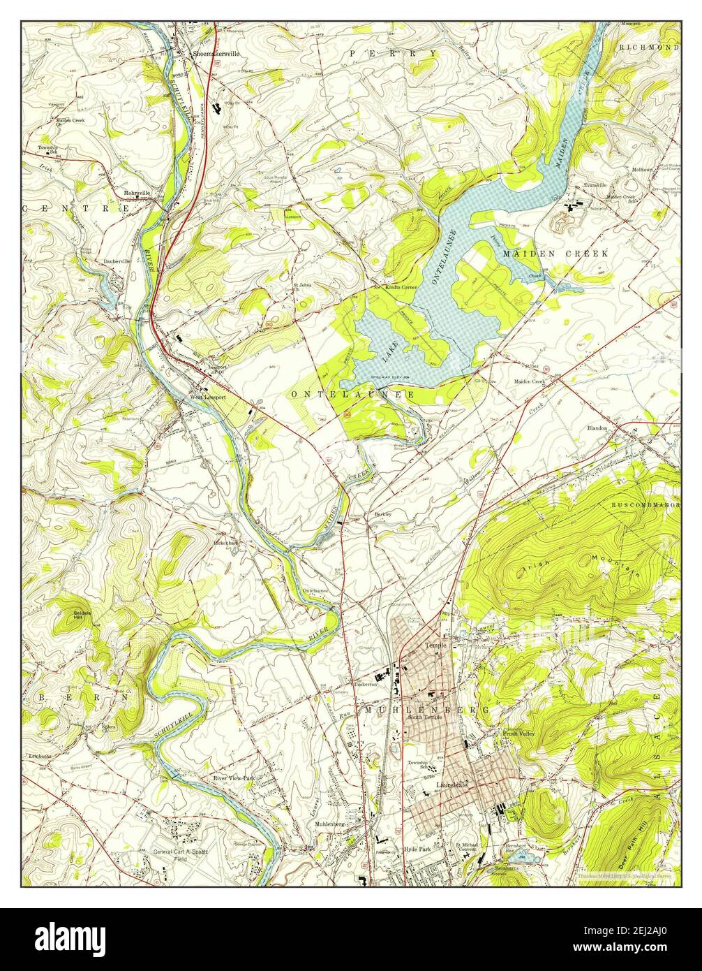 Temple, Pennsylvania, map 1956, 1:24000, United States of America by ...