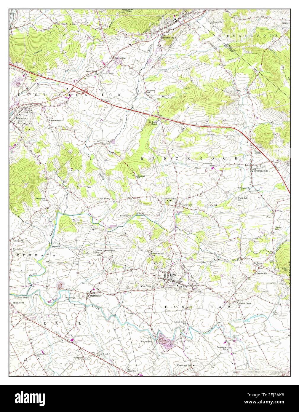 Terre Hill, Pennsylvania, map 1956, 1:24000, United States of America ...