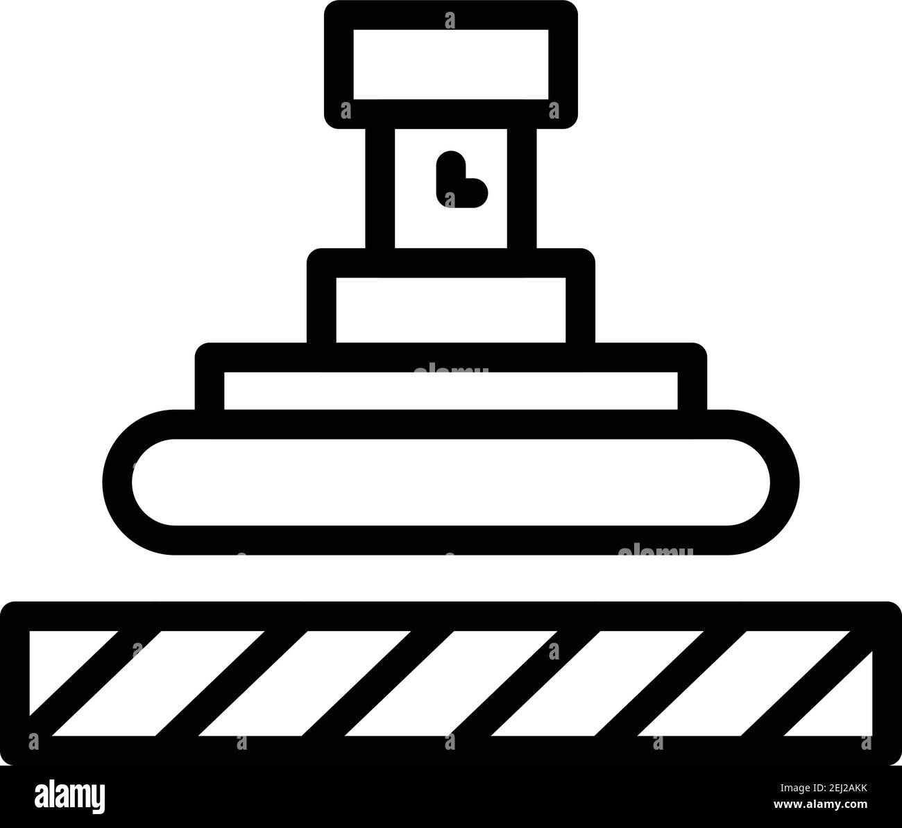 Press paper machine icon. Outline press paper machine vector icon for ...