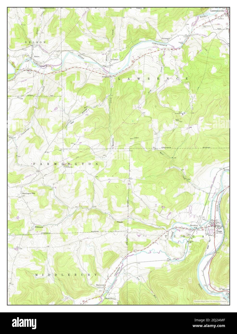 Tioga, Pennsylvania, map 1954, 1:24000, United States of America by ...