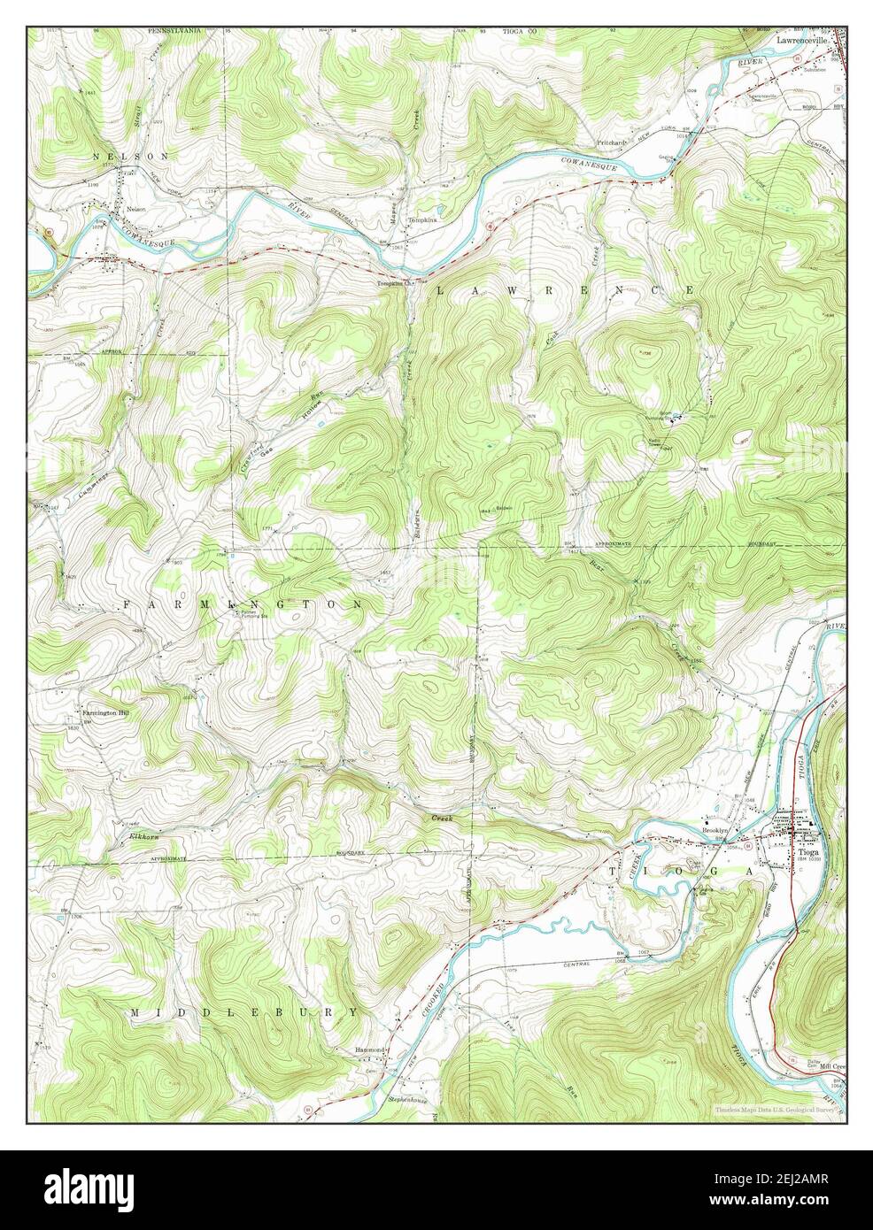 Tioga, Pennsylvania, map 1954, 1:24000, United States of America by ...