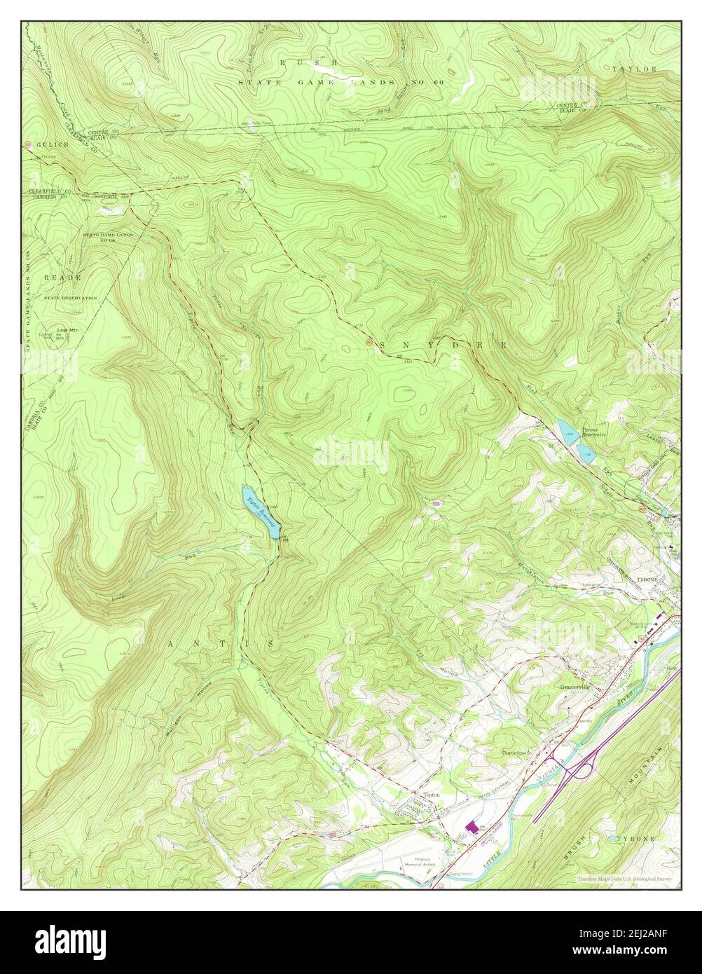 Map of tipton pennsylvania hi-res stock photography and images - Alamy