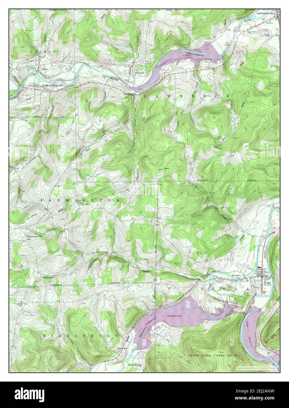 Tioga, Pennsylvania, map 1954, 1:24000, United States of America by ...