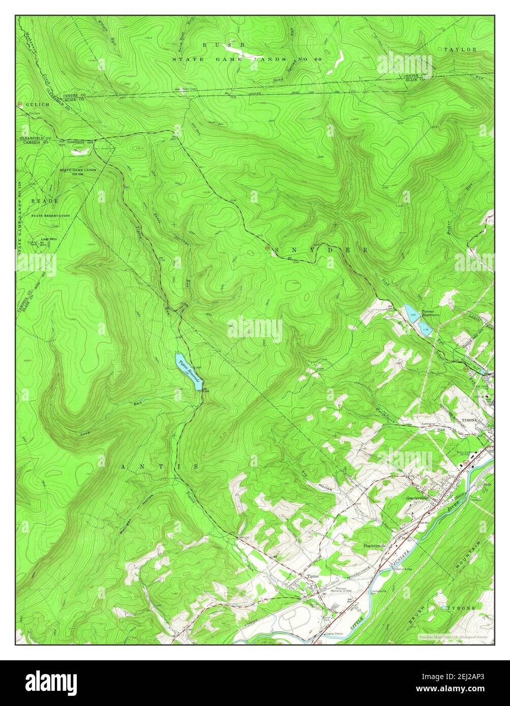 Map of tipton pennsylvania hi-res stock photography and images - Alamy