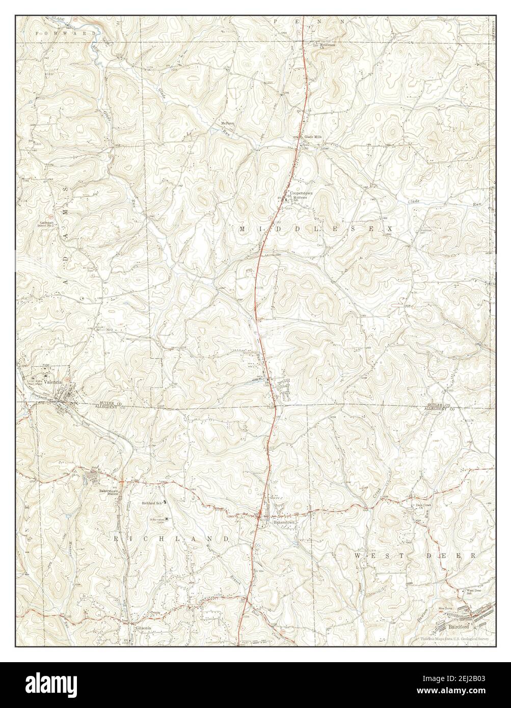 Valencia, Pennsylvania, map 1950, 1:24000, United States of America by ...