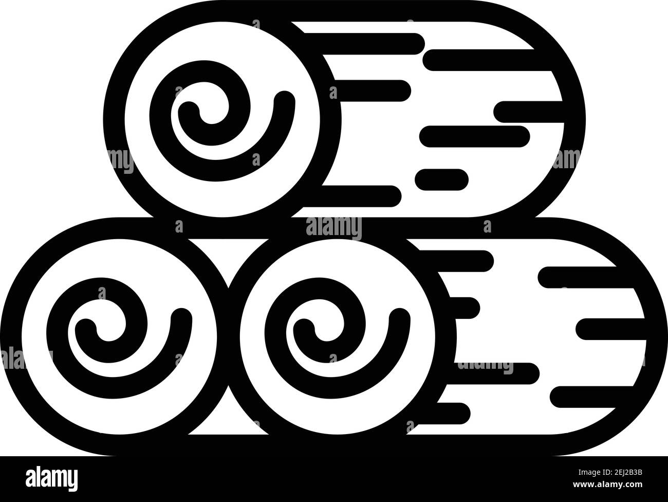 Wood roll stack icon. Outline wood roll stack vector icon for web ...