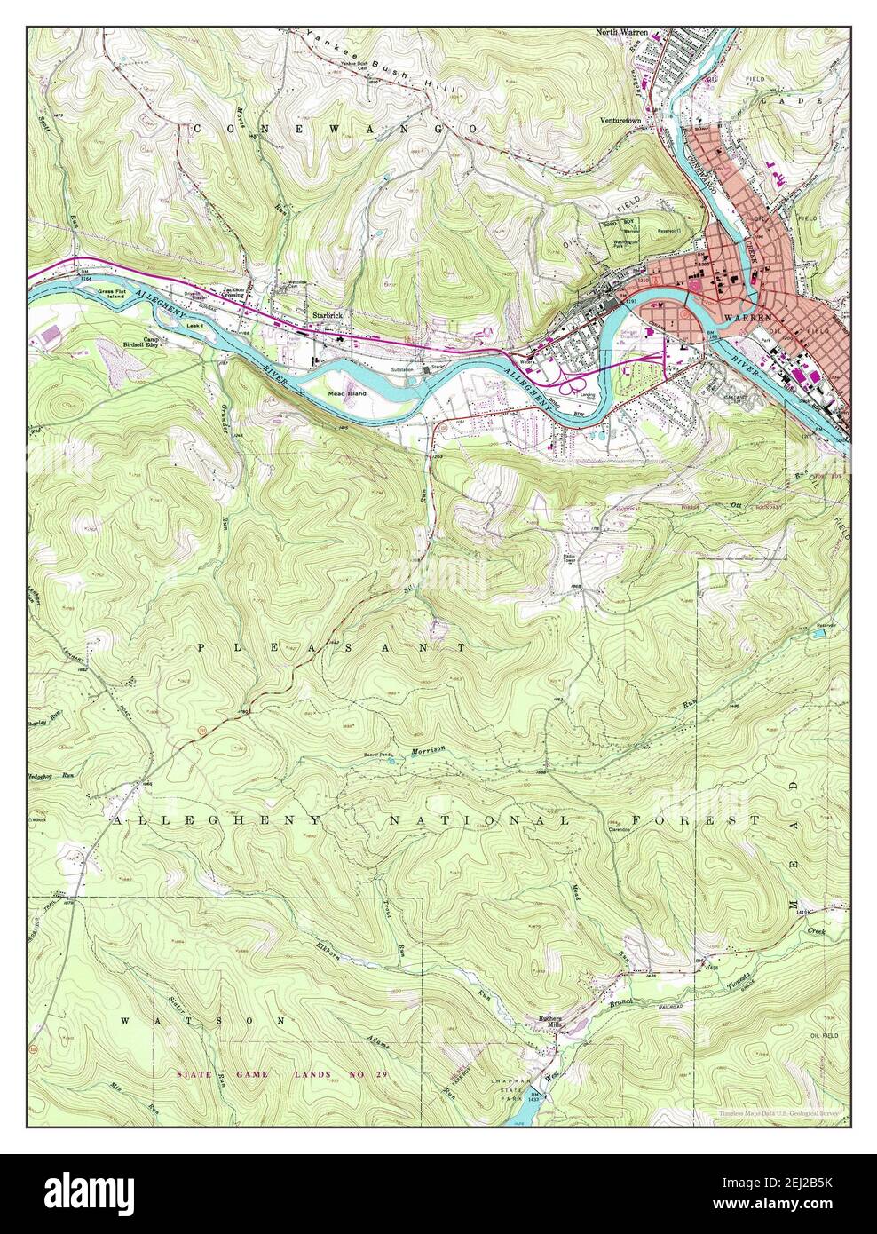 Warren pennsylvania map hi-res stock photography and images - Alamy