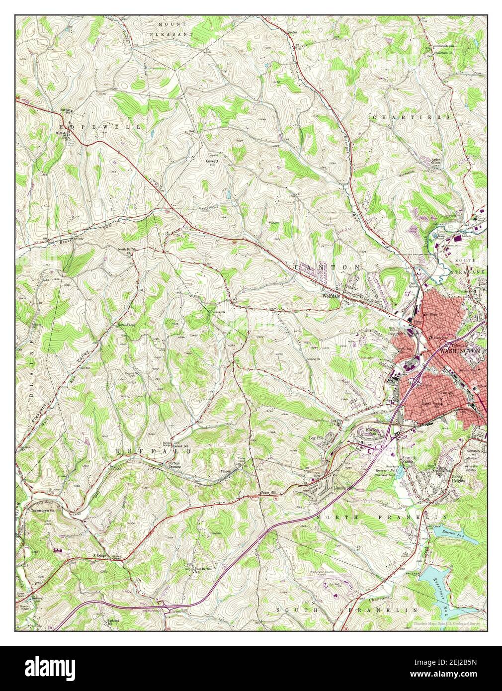 Washington West, Pennsylvania, map 1954, 1:24000, United States of ...