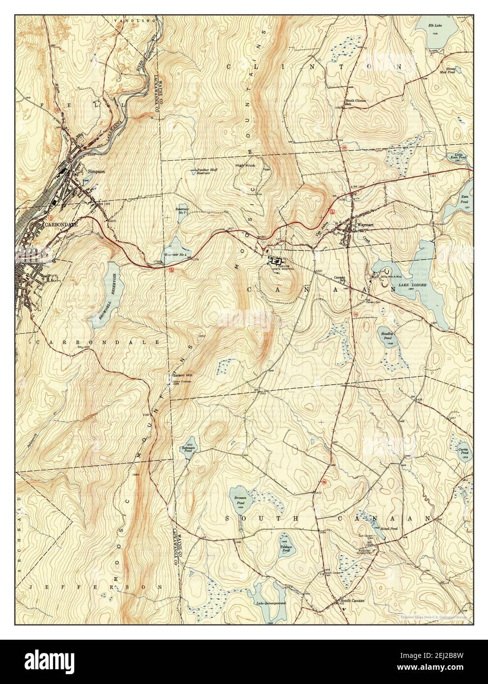 Map of waymart hi-res stock photography and images - Alamy