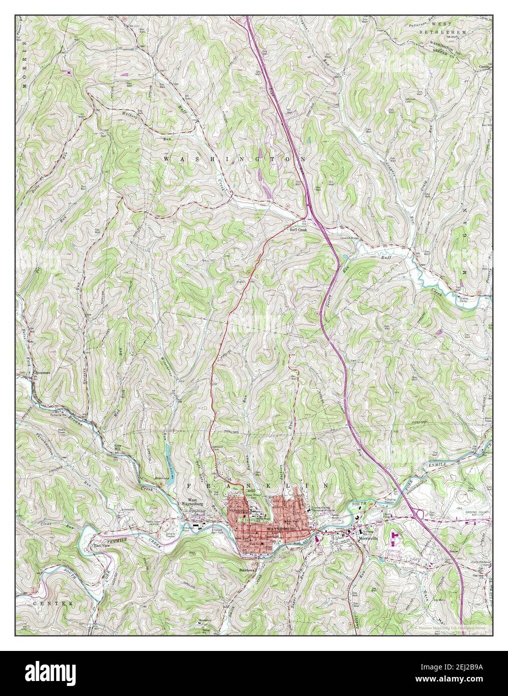 Map of waynesburg hi-res stock photography and images - Alamy
