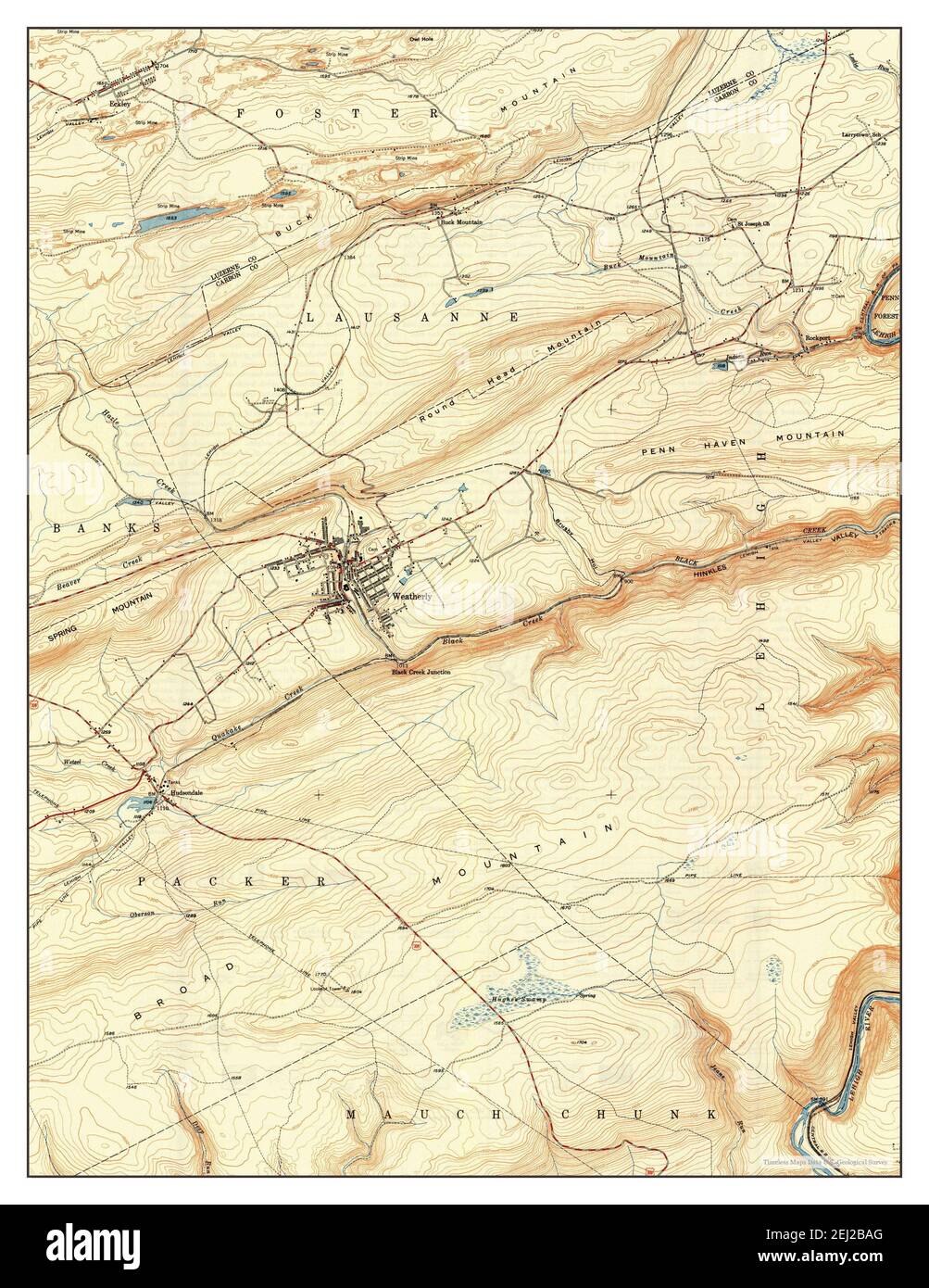 Weatherly, Pennsylvania, map 1950, 1:24000, United States of America by ...
