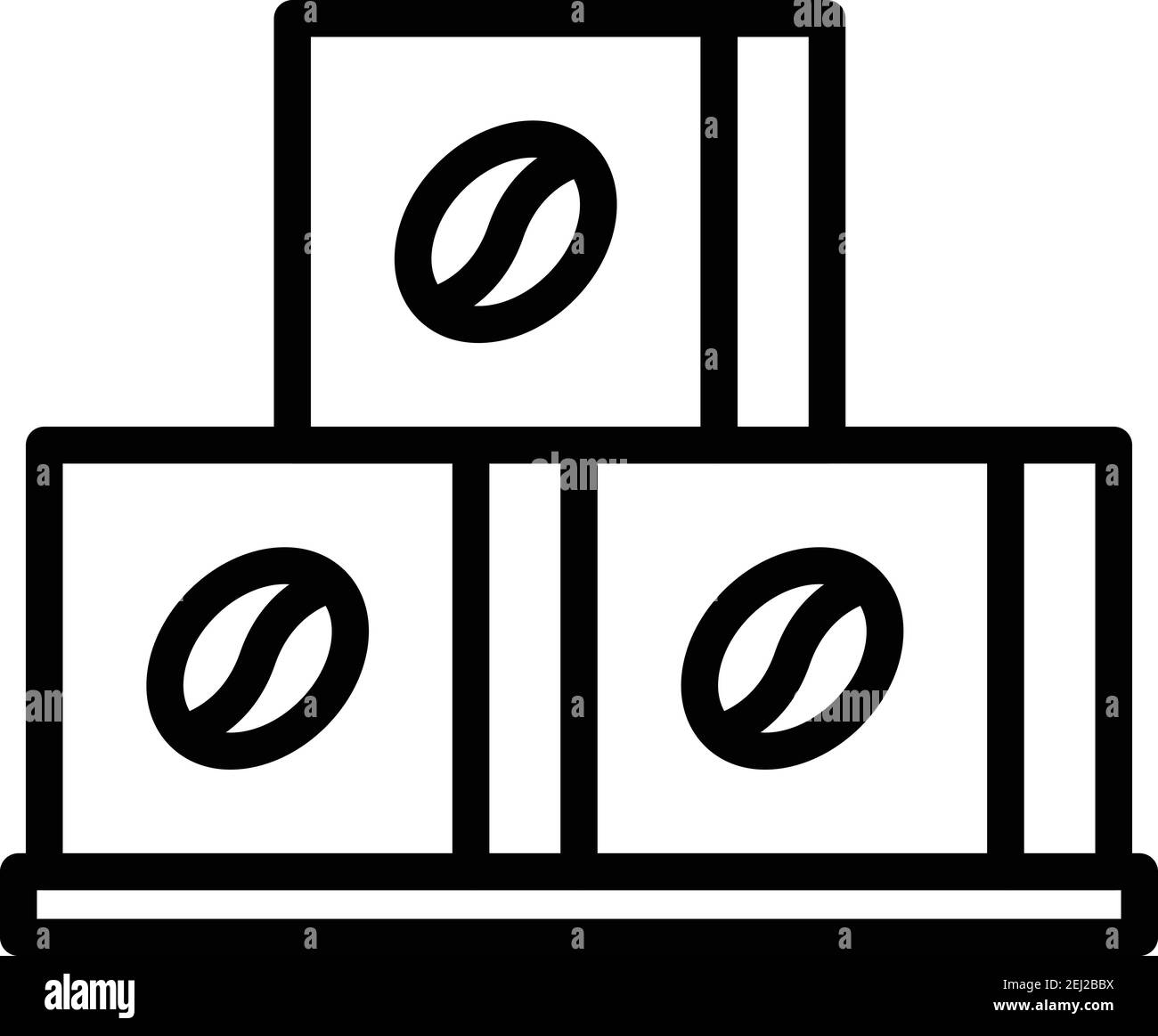 Coffee boxes icon. Outline coffee boxes vector icon for web design ...