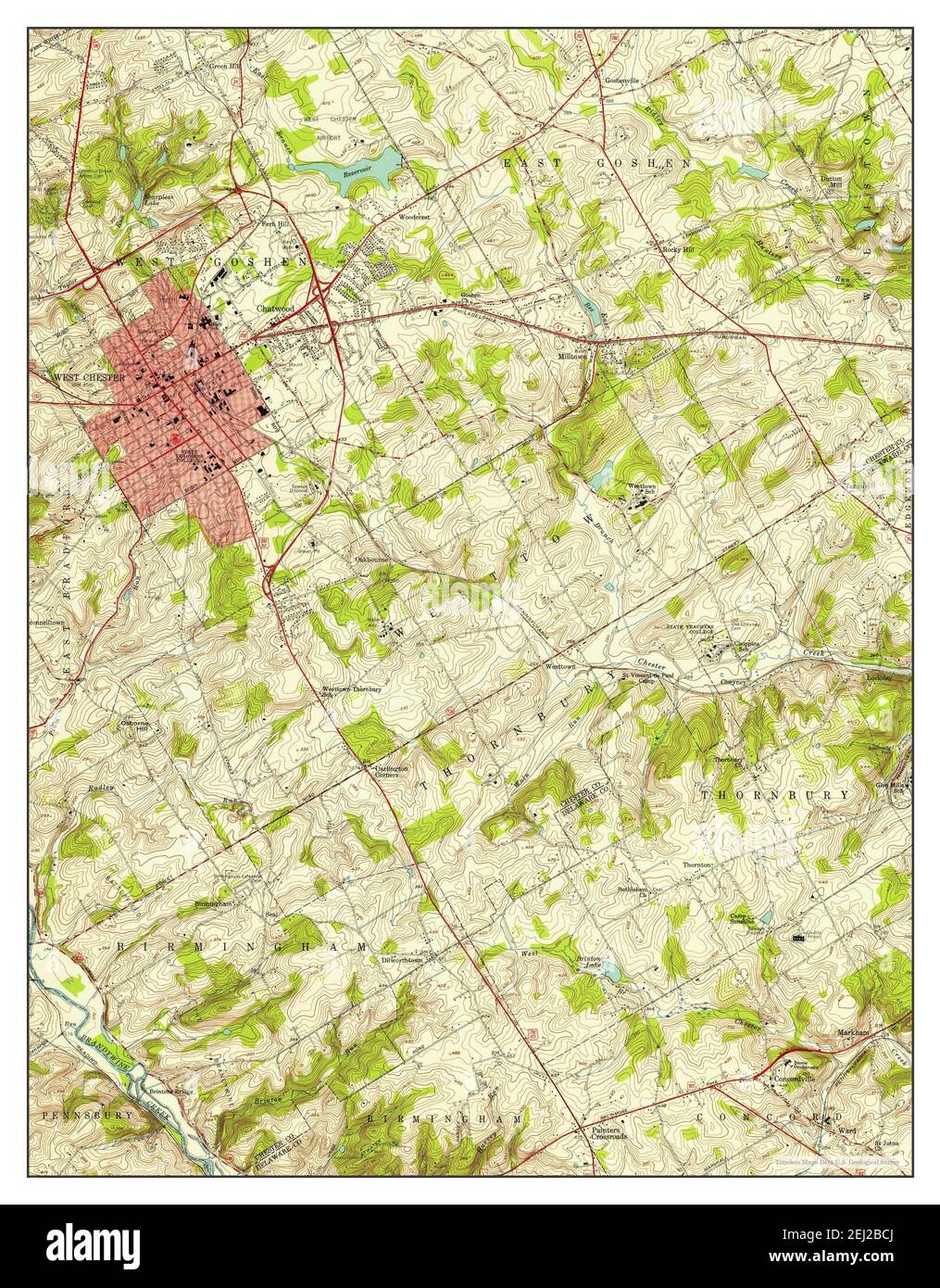 West Chester Pennsylvania Map High Resolution Stock Photography and ...