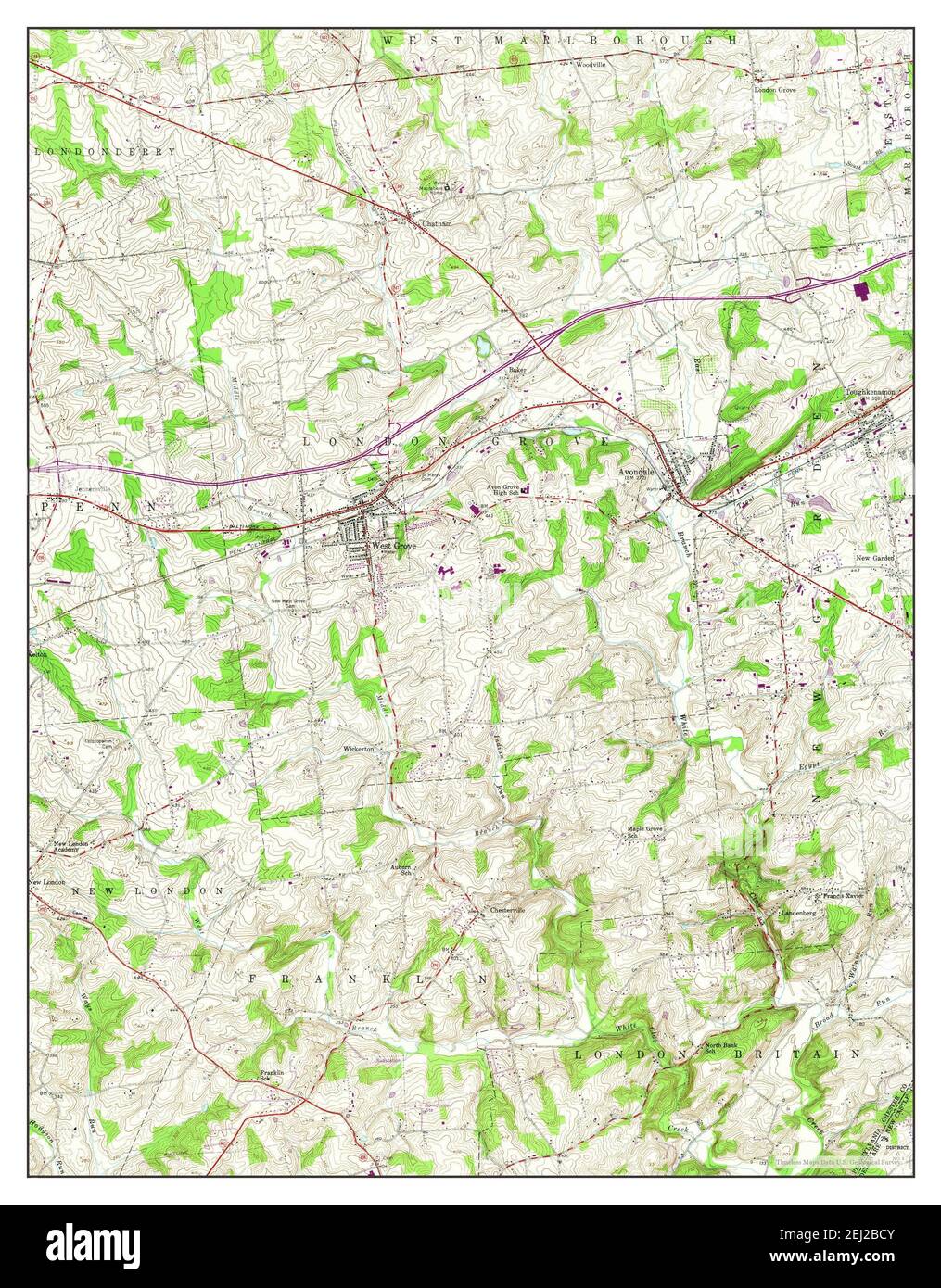 Map of west grove hi-res stock photography and images - Alamy