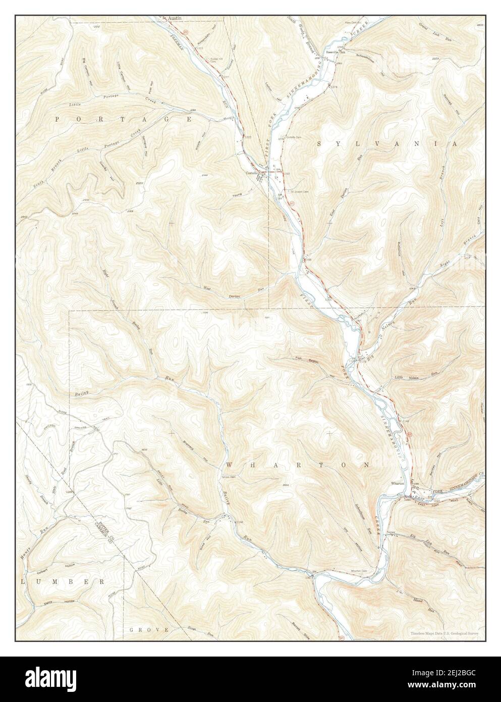 Wharton, Pennsylvania, map 1950, 1:24000, United States of America by ...