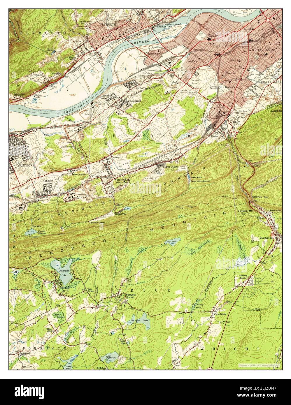 Vintage map of wilkes barre hi-res stock photography and images - Alamy