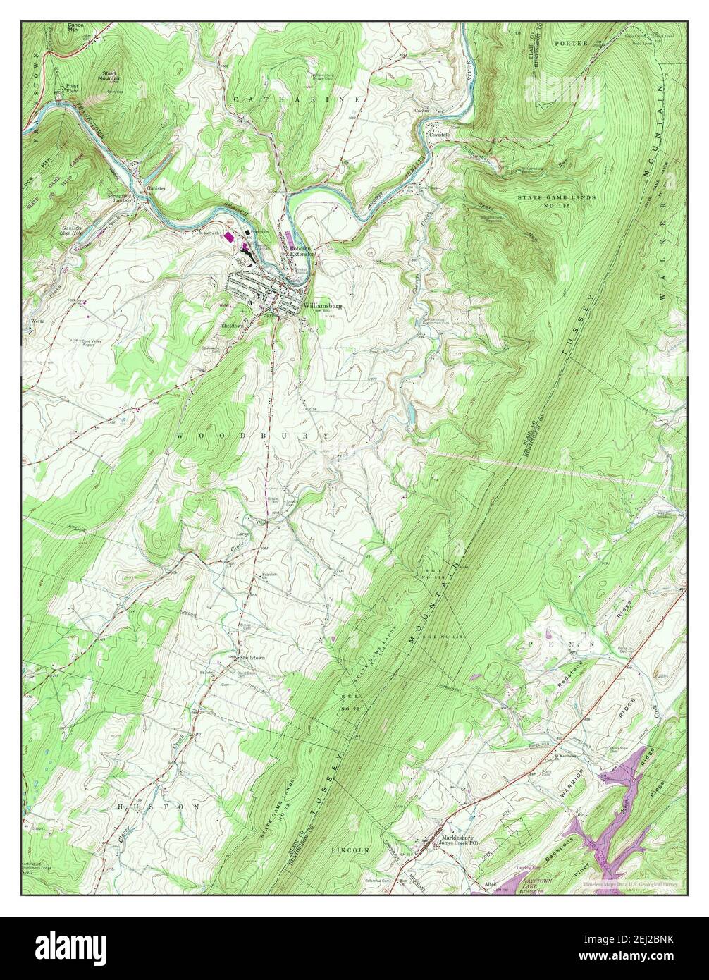 Williamsburg, Pennsylvania, map 1963, 1:24000, United States of America ...