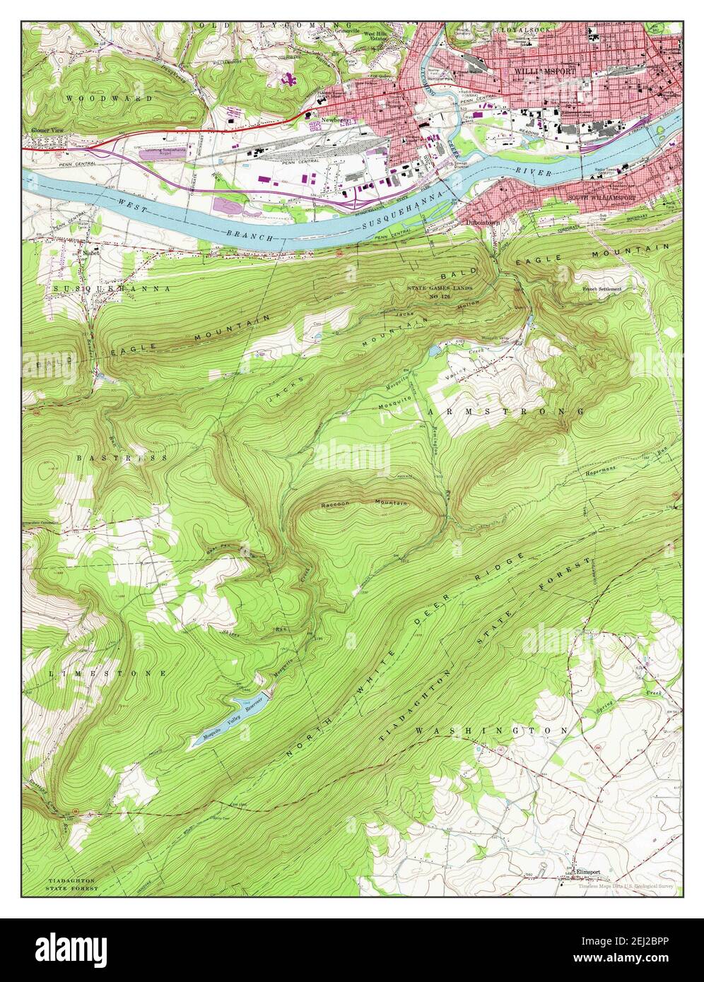 Williamsport pennsylvania map Cut Out Stock Images & Pictures - Alamy