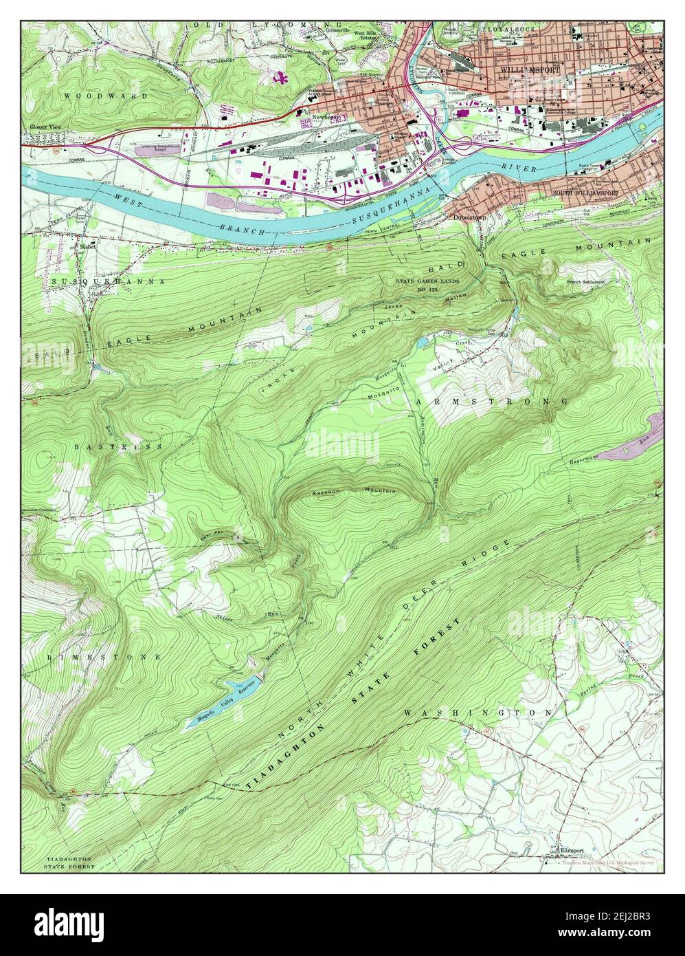 Williamsport map hi-res stock photography and images - Alamy