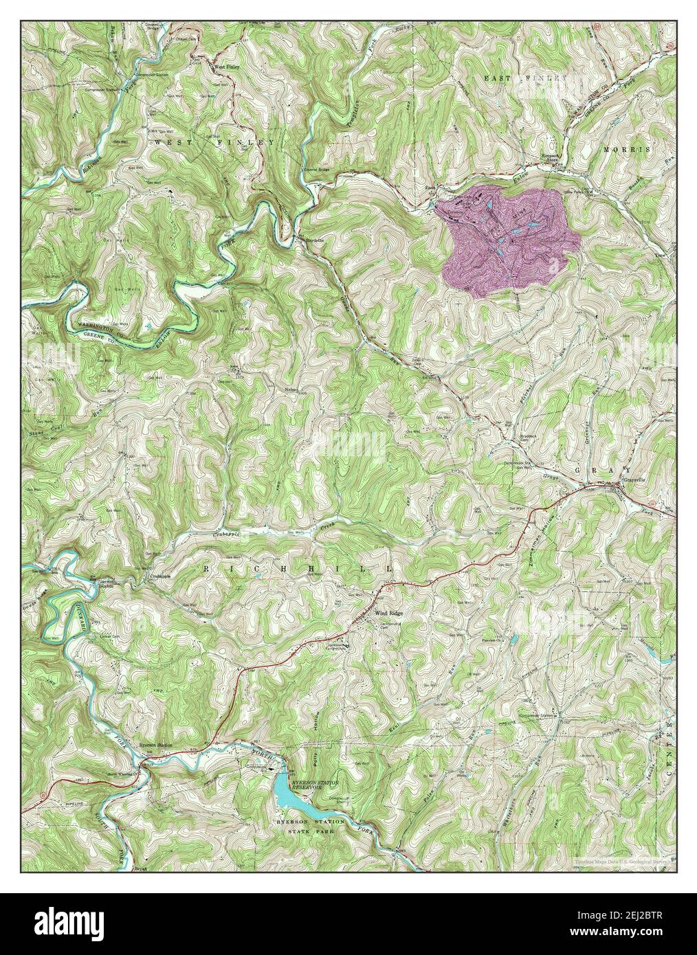 Wind Ridge, Pennsylvania, map 1964, 1:24000, United States of America ...
