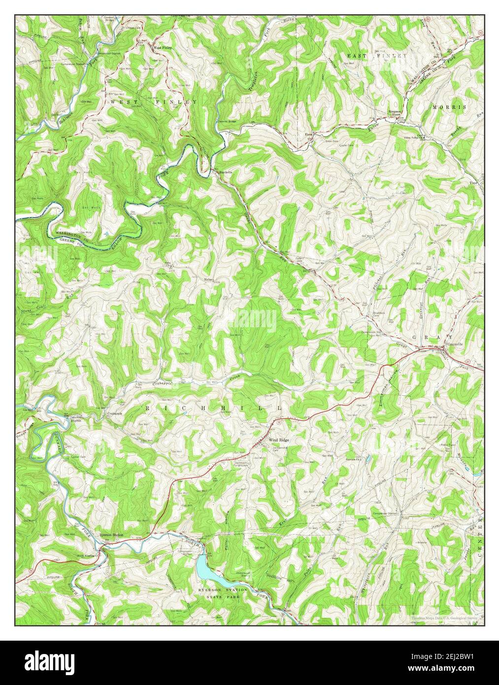 Wind Ridge, Pennsylvania, map 1964, 1:24000, United States of America ...