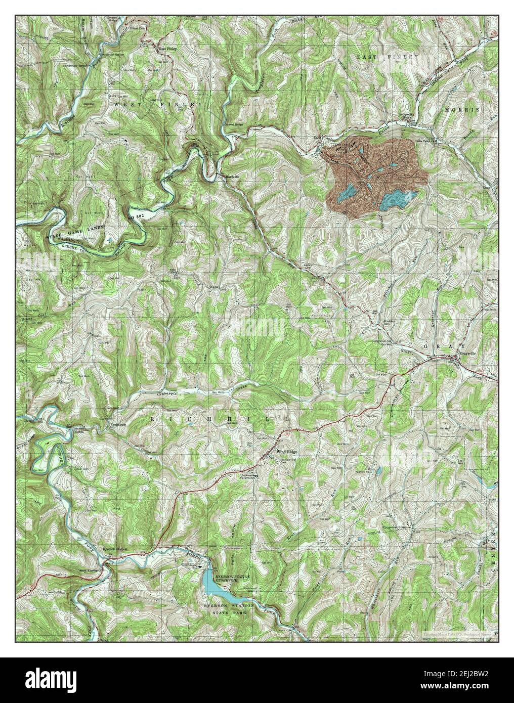 Wind Ridge, Pennsylvania, map 1997, 1:24000, United States of America ...