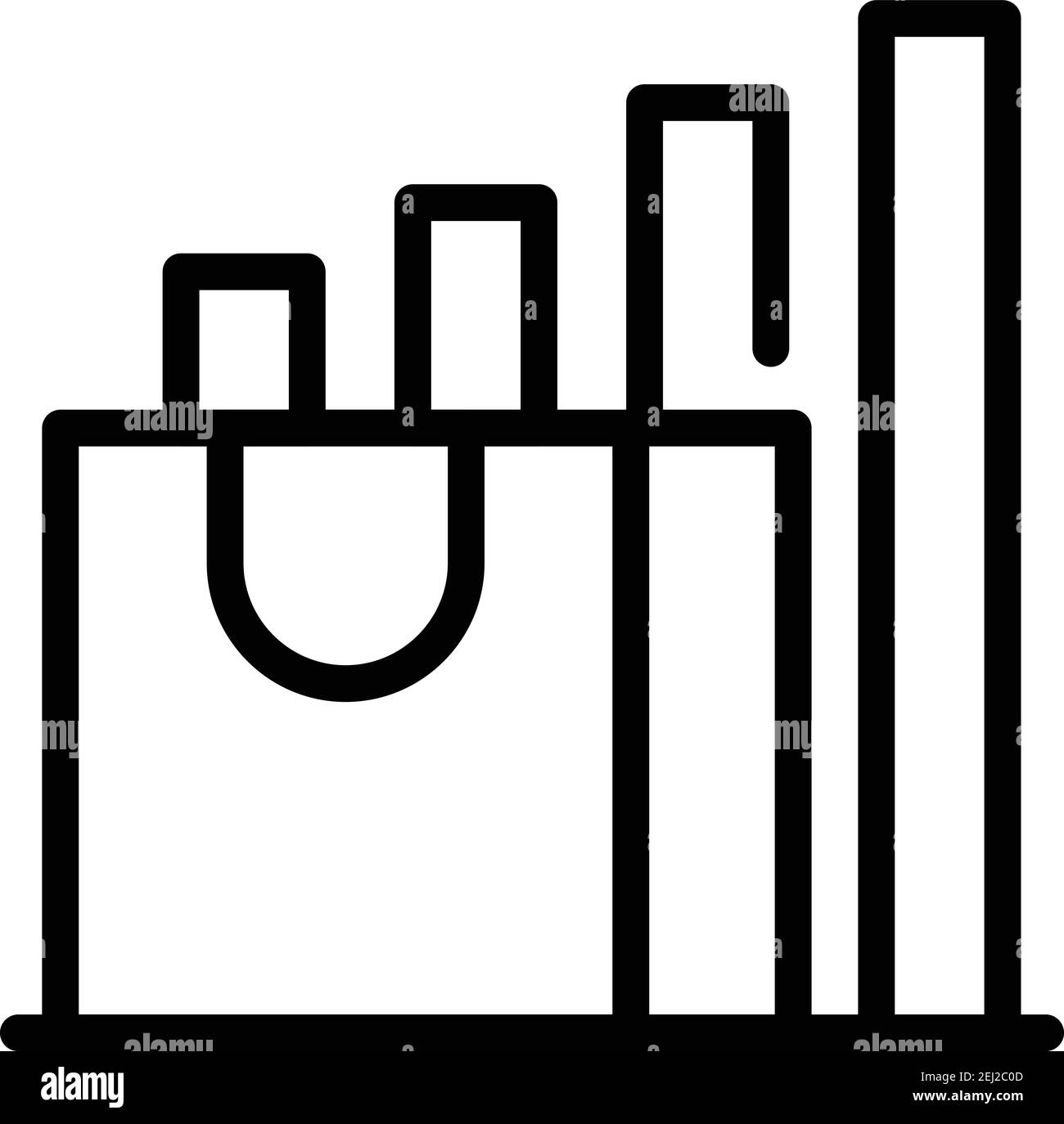 Market bars graph icon. Outline market bars graph vector icon for web design isolated on white ...