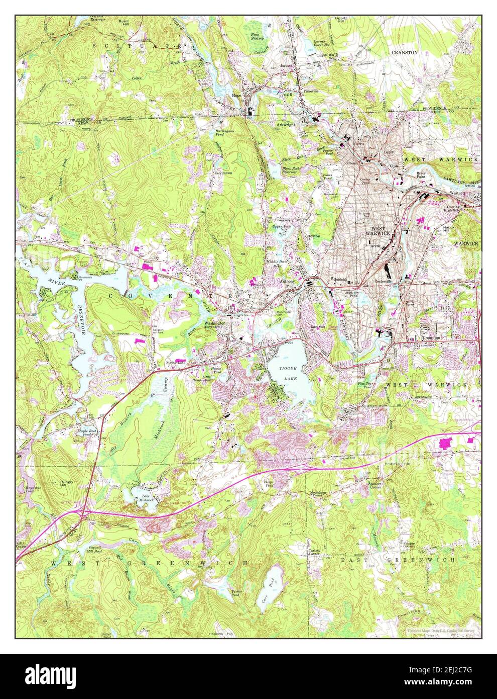 Crompton, Rhode Island, map 1955, 1:24000, United States of America by ...