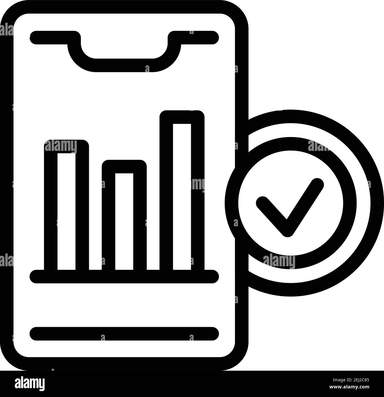 Market position graph icon. Outline market position graph vector icon ...