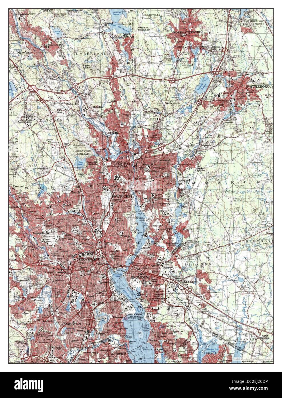Providence, Rhode Island, map 1979, 1:50000, United States of America ...
