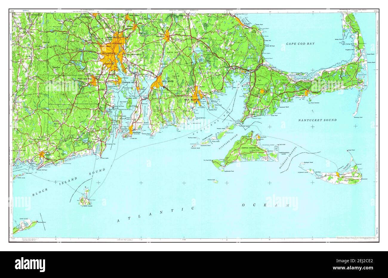 Providence, Rhode Island, map 1963, 1:250000, United States of America ...