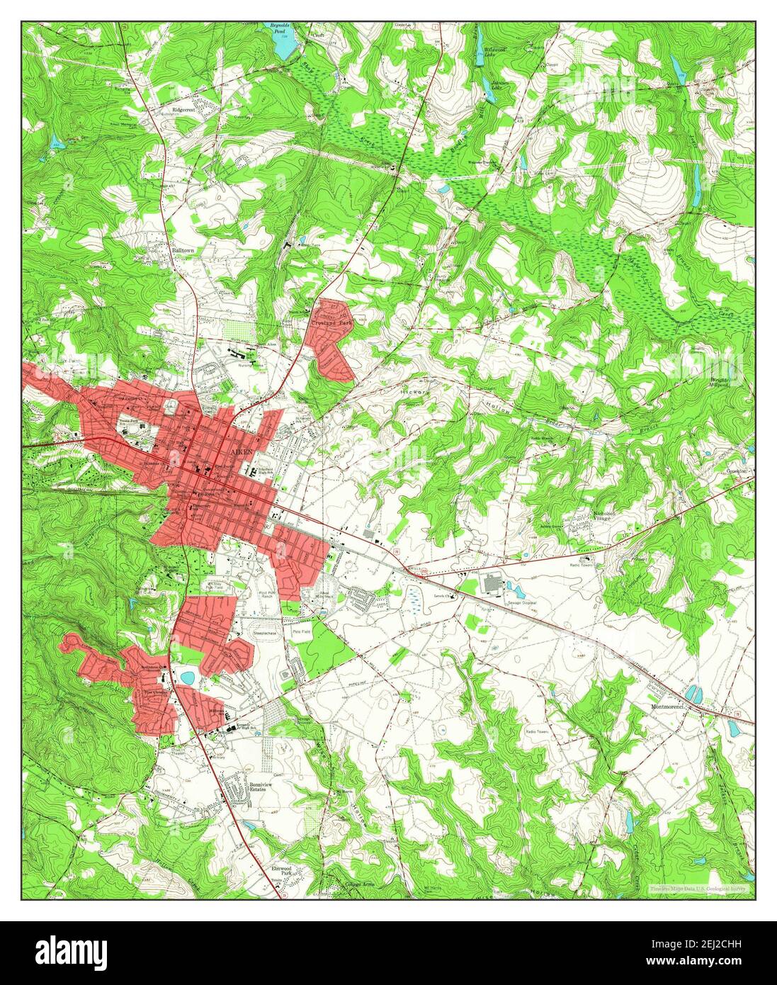 Aiken, South Carolina, map 1964, 1:24000, United States of America by ...