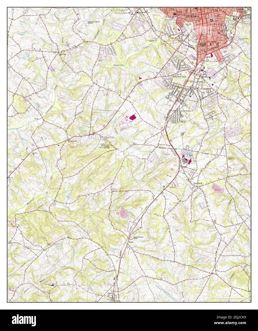 Anderson South, South Carolina, map 1964, 1:24000, United States of ...