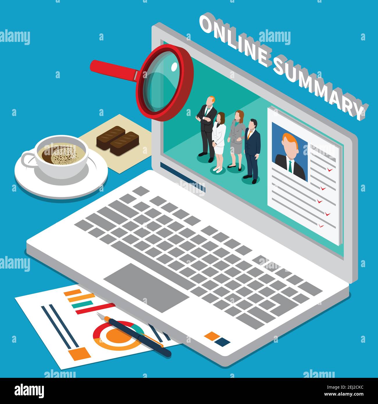 Colored recruitment hiring HR management people composition with online ...