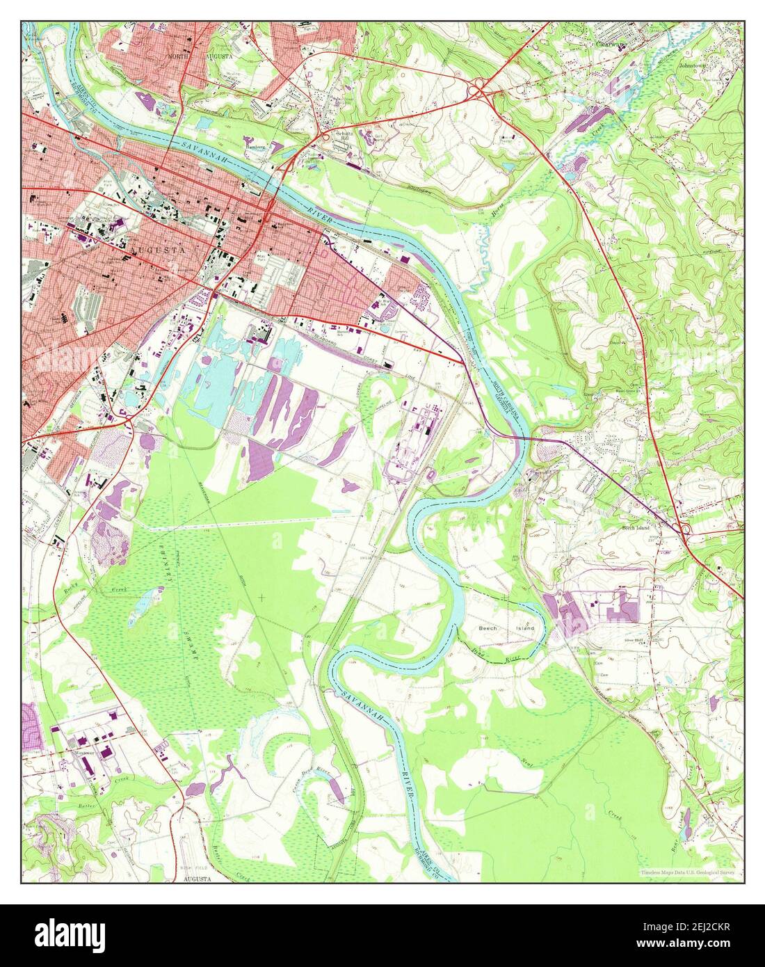 Augusta East, South Carolina, map 1965, 1:24000, United States of ...