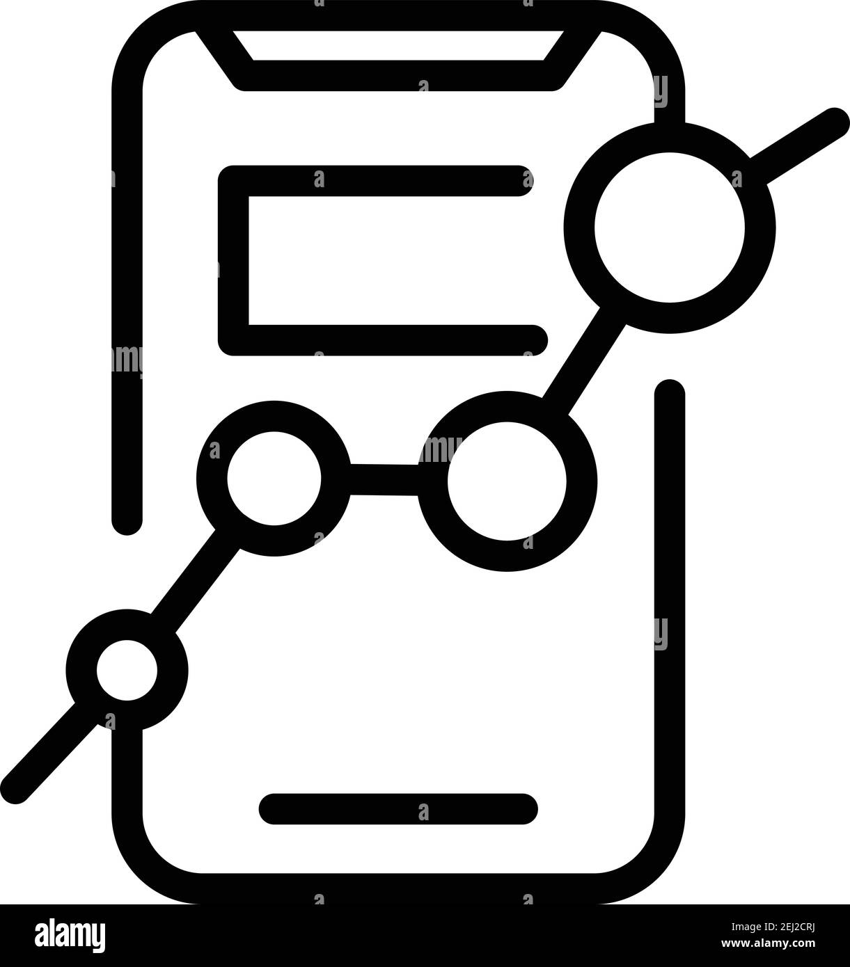 Tracking market phone icon. Outline tracking market phone vector icon ...